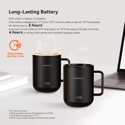 VSITOO S3 Self Warming Mug for Self Heating Coffee | Smart Mug